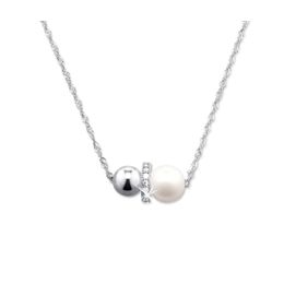 Tchibo - Silberkette mit S&uuml;&szlig;wasserzuchtperle und Zirkonia - silber