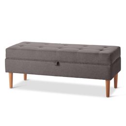 Tchibo - Polsterbank mit Stauraum - 109x43x43cm - braun - Polyester / Polyurethan / Eichenholz