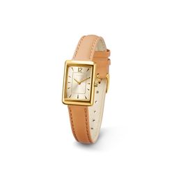 Tchibo - Damenuhr mit Lederarmband - cognac