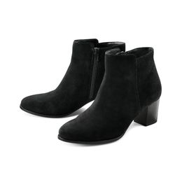 Tchibo - Veloursleder-Boots - Damen - Gr. 41 - schwarz