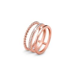 Tchibo - Silberring ros&eacute;vergoldet mit Zirkonia - Damen - Gr. 19 - gold