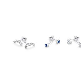 Tchibo - Ohrstecker-Set verziert mit Swarovski Kristallen - silber