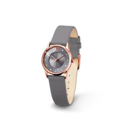 Tchibo - Damenuhr mit Lederarmband - grau