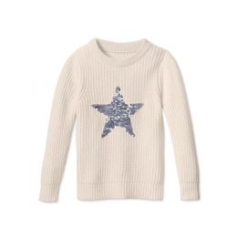 Tchibo - Grobstrickpullover mit Wendepailletten - M&auml;dchen - Gr. 146/152 - creme