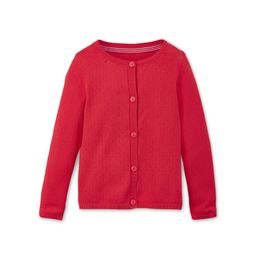 Tchibo - Strickjacke mit Ajourmuster - M&auml;dchen - Gr. 110/116 - rot