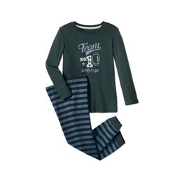 Tchibo - Interlock-Pyjama - Jungen - Gr. 98/104 - dunkelblau/gestreift