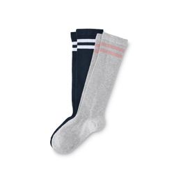 Tchibo - 2 Paar Kniestr&uuml;mpfe - M&auml;dchen - Gr. 39-42 - dunkelblau