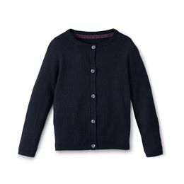 Tchibo - Strickjacke mit Ajourmuster - M&auml;dchen - Gr. 98/104 - dunkelblau
