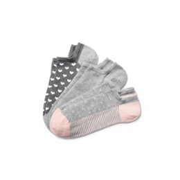 Tchibo - 3 Paar Sneakersocken - Damen - Gr. 39-42 - silber/gepunktet