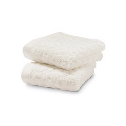 Tchibo - 2 Premium-Jacquard-G&auml;stehandt&uuml;cher - wei&szlig;