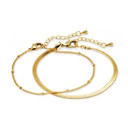 Tchibo - Layer-Armband &ndash; Herringbone- und Kugelkette - gold