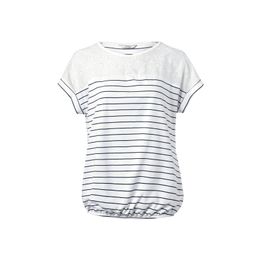 Tchibo - Blusenshirt mit Stickerei - Damen - Gr. S - dunkelblau/gestreift