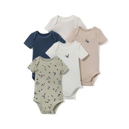 Tchibo - 5 Baby-Bodys - Baby - Gr. 62/68 - blau
