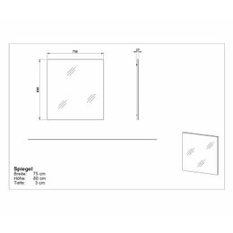 Tchibo - Spiegel &raquo;Alviano&laquo; - 76,9x95,1x6,5cm - braun - Glas / Holz