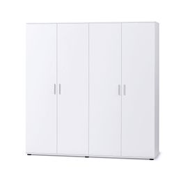 Tchibo - 4-t&uuml;riger Kleiderschrank - 180x60x185,5cm - silber - Holz / Aluminium / Polypropylen