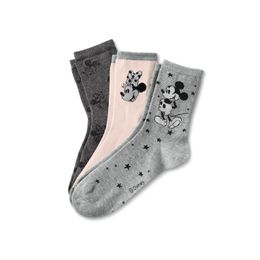 Tchibo - 3 Paar Socken &raquo;Disney&laquo; - Damen - Gr. 35-38 - dunkelgrau