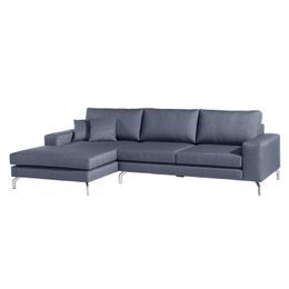 Max Winzer Ecksofa - 294x175x87cm - silber - Polyester / Holz / Metall