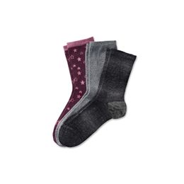 Tchibo - 3 Paar Glitzer-Socken - Damen - Gr. 39-42 - silber