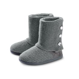 Tchibo - Hausschuh-Stiefel - Damen - Gr. 38-39 - grau
