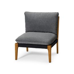 Tchibo - Loungem&ouml;bel-Einzelsessel - 63x72x70cm - silber - Holz / Eukalyptusholz / Kunststoff
