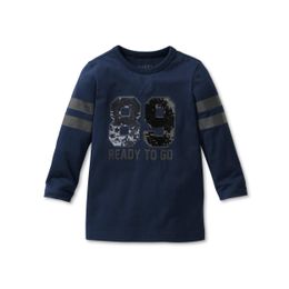 Tchibo - Langarmshirt mit Wendepailletten - Jungen - Gr. 158/164 - dunkelblau/print