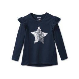 Tchibo - Langarmshirt mit Wendepailletten - M&auml;dchen - Gr. 98/104 - dunkelblau