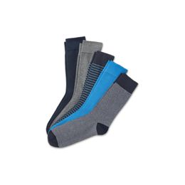 Tchibo - 5 Paar Socken - Herren - Gr. 44-46 - dunkelblau/gestreift