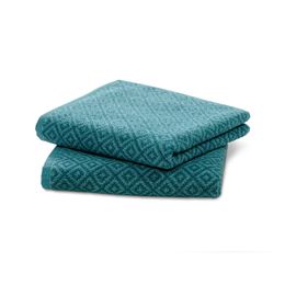 Tchibo - 2 Jacquard-Handt&uuml;cher - blau
