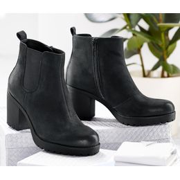Tchibo - Leder-Stiefelette - Damen - Gr. 37 - schwarz