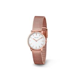 Tchibo - Damenuhr mit Milanaise-Armband - wei&szlig;