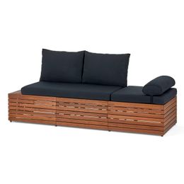 Tchibo - 2-in-1-Gartensofa - 204,5x72,5x75,5cm - schwarz - Eukalyptusholz / Aluminium / Stahl
