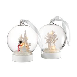 Tchibo - 2 LED-Glaskugeln - silber