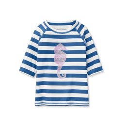 Tchibo - UV-Schutz-Shirt mit Pailletten - M&auml;dchen - Gr. 134/140 - wei&szlig;/gestreift