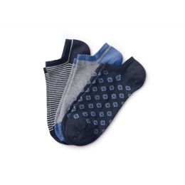 Tchibo - 3 Paar Sneakersocken - Damen - Gr. 35-38 - dunkelblau/gestreift