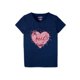 Tchibo - T-Shirt mit Wendepailletten - M&auml;dchen - Gr. 158/164 - blau