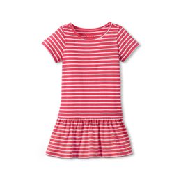 Tchibo - Gestreiftes Jerseykleid - M&auml;dchen - Gr. 122/128 - wei&szlig;/gestreift