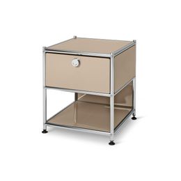Tchibo - Beistelltisch mit Schublade Metall &raquo;Cn3&laquo; - 40x40x46,5cm - taupe - Metall / Kunststoff / Kunststoff