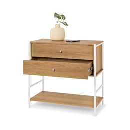 Tchibo - Kommode &raquo;Grade&laquo; mit 2 Schubladen - 80,3x40x76,8cm - silber - Holz / Stahl