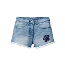 Tchibo - Jeans-Shorts mit Wendepailletten - M&auml;dchen - Gr. 134/140 - dunkelblau