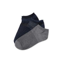 Tchibo - 3 Paar Sneakersocken - Herren - Gr. 41-43 - blau/gestreift