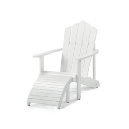 Tchibo - Lounge-Sessel mit separatem Fu&szlig;teil - 67x96,5x94cm - wei&szlig; - Akazienholz / Stahl