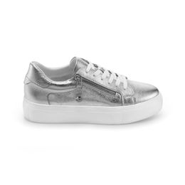 Tchibo - Plateau-Sneaker aus Leder - Damen - Gr. 42 - silber