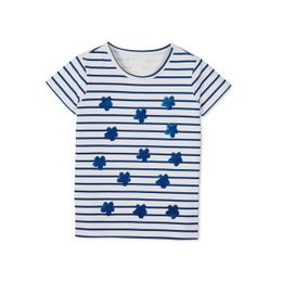 Tchibo - T-Shirt mit Wendepailletten - M&auml;dchen - Gr. 170/176 - wei&szlig;/gestreift