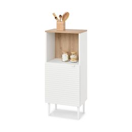 Tchibo - Badschrank &raquo;Sonari&laquo; mit T&uuml;r - 40x28,1x92,2cm - braun - Holz / Aluminium / Buchenholz