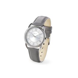 Tchibo - Damenuhr mit Lederarmband - silber