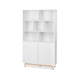 Tchibo - Regal mit Stauraum - 110x35x192cm - braun - Holz / Eschen-Massivholz