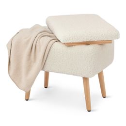 Tchibo - Hocker mit Stauraum - 53x38x46cm - braun - Holz / Polyester / Buchenholz