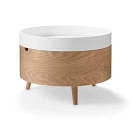 Tchibo - Runder Stauraum-Couchtisch mit abnehmbarem Tablett - braun