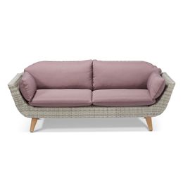 Tchibo - Komfort-Gartensofa - 200x77,5x75,5cm - rosa - Eukalyptusholz / Polypropylen / Aluminium