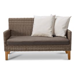 Tchibo - Gartensofa - 142x69x80cm - taupe - Eukalyptusholz / Aluminium / Polyrattan